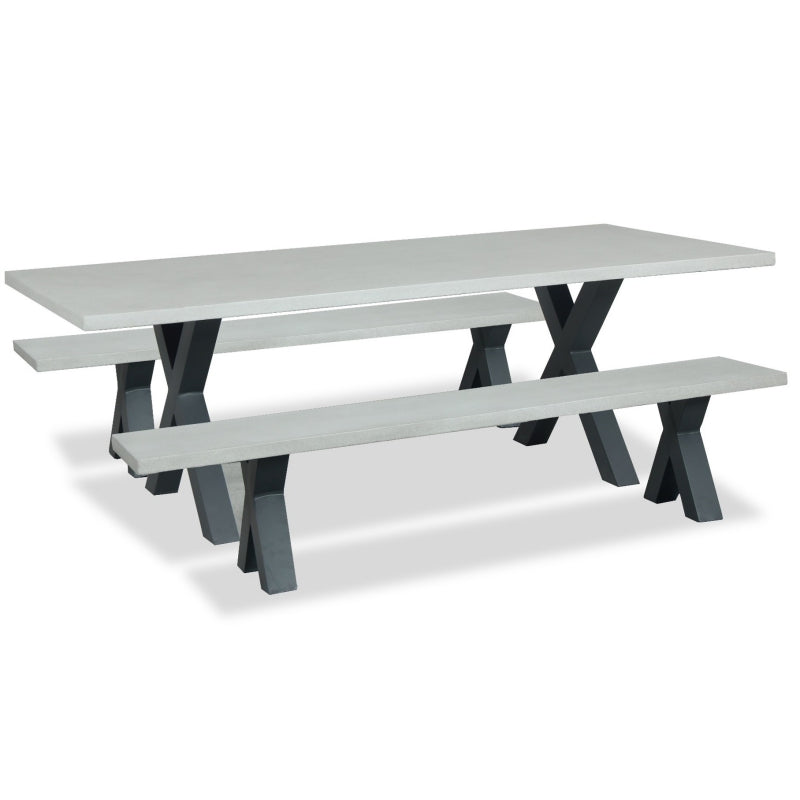 CEMENT DINING TABLE X LEG - 1800 x 1000mm – Razzino Furniture