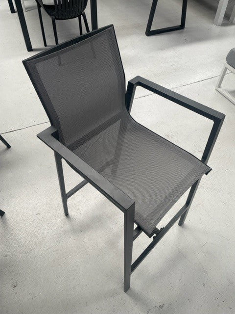 Monarch Textilene Single Sling Stacking Bar Chair - GUNMETAL – Razzino ...