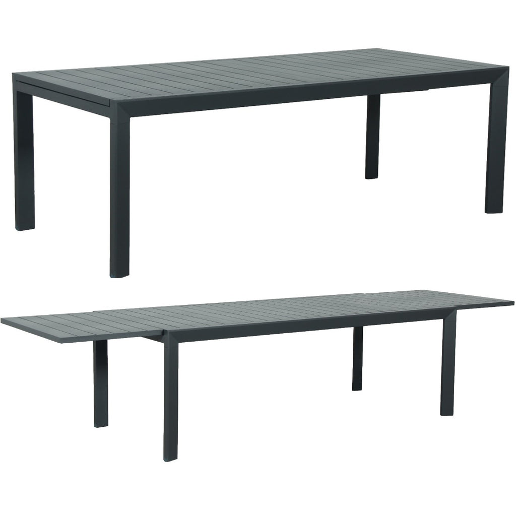 Oslo Aluminium Outdoor Extension Dining Table - Gunmetal – Razzino ...