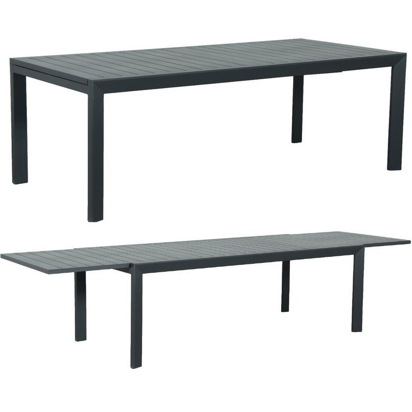 Oslo Aluminium Outdoor Extension Dining Table - Gunmetal – Razzino ...