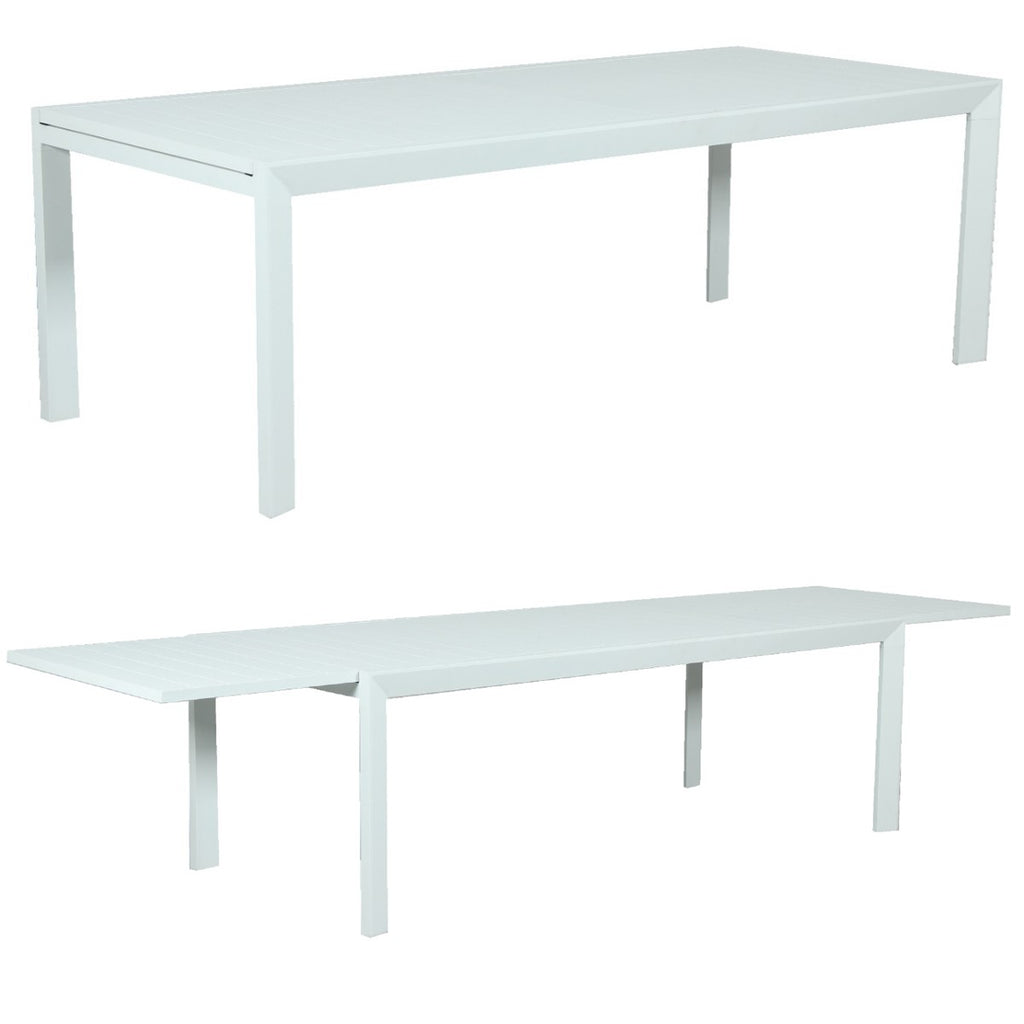 Oslo Aluminium Outdoor Extension Dining Table - Matte White – Razzino ...