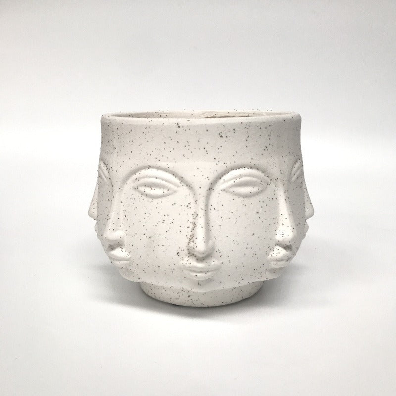 Multi Face Pot Planter - White Sandy Texture – Razzino Furniture